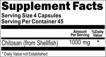 Chitosan 1000mg 180 Capsules 1 or 3 Bottle Price | The New Vitamin Stop